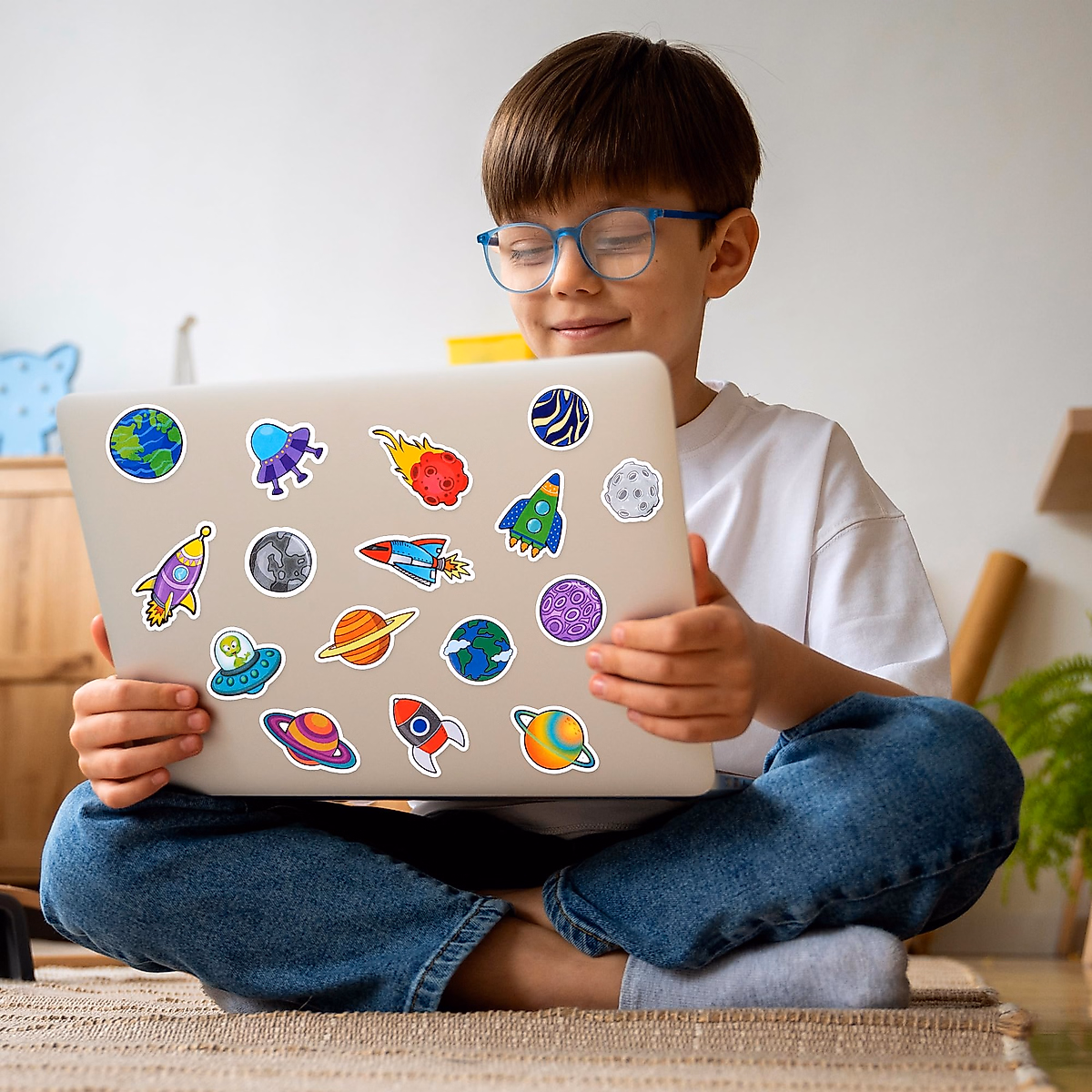 ArtCreativity Space Stickers for Kids, Over 1000 Bulk Stickers, Kids’ Arts & Crafts Supplies, Great Space Party Favors, Goodie Bag Fillers for Kids - Assorted Space Themed Stickers for Boys & Girls