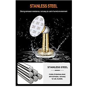 Door Stopper, Magnetic Door Catch,Magnetic Door Stop, 3M Double-Sided Adhesive Tape，Stainless Steel, No Drilling, Screws for Stronger Mount, Hold Your Door Open, for Wide Doors