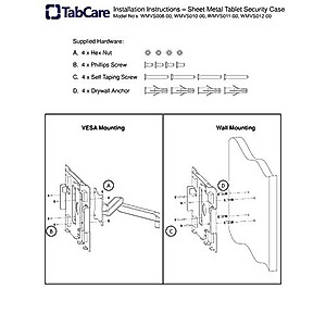 TABcare Locking Security Metal Case for Amazon Fire HD 10 2019 Used as Kiosk, POS, Store, Show Display (Black, VESA & Wall Mount)