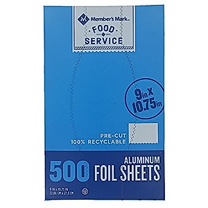 An Item of Member's Mark Foil Sheets, 9" x 10.75" (500 ct.) - Pack of 1 - Bulk Disc