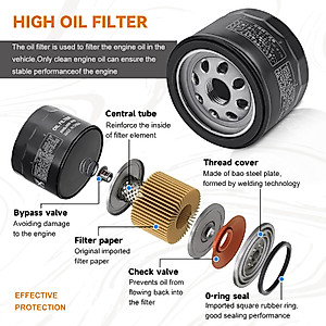 FHSJXR AM125424 492932S Oil Filter for GY20577 492932 696854 695396 LG492932S 795890 Kawasaki 49065-7007 49065-0721 Kohler 2505001 Tecumseh 36563 Lawn Mower Tractor