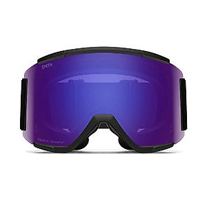 SMITH Squad XL Goggles with ChromaPop Lens – Performance Snowsports Goggles with Replaceable Lens for Skiing & Snowboarding – for Men & Women with Larger Faces – Black + Everyday Violet Mirror Lens