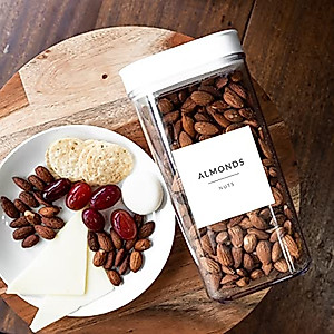 179 Kitchen Pantry Labels for Food Containers | Minimalist Food Labels for Jars | Kitchen Labels for Storage Bins | Black Text on White Jar Labels Stickers | Pantry Labels for Containers Preprinted