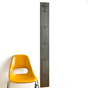 Headwaters Studio Growth Chart for Wall - Height Chart for Kids, Wooden Height Chart, Kids Height Wall Chart, Measurement for Wall, Wall Measurement for Height Kids - Love Grows Here Gray (63"x6.7")