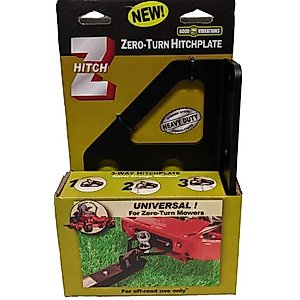 ZHitch Zero-Turn 3-Way Hitch Plate - Ball Hitch, Rugged Pin Hitch Hole and Dual Tow Loops - Universal Fit - for Lawn Mowers, ATV, Boat, Golf Carts and More