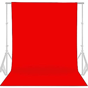 GFCC 6FT x 10FT Red Polyester Backdrop Curtain for Wedding Party Banquet,Fabric Backdrop