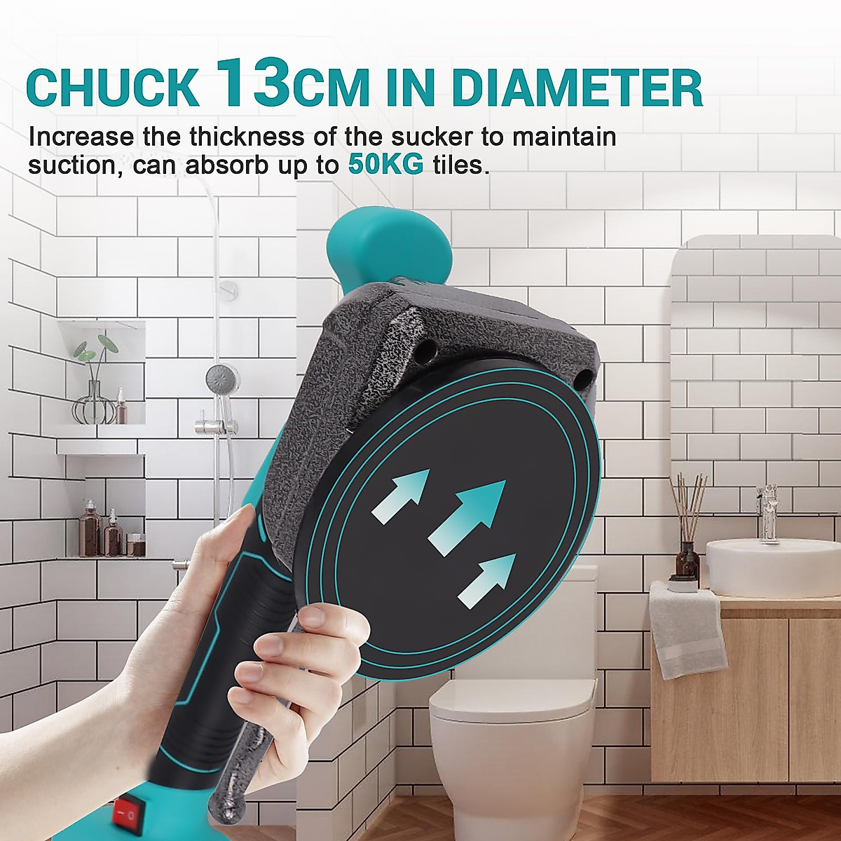 Tile Vibration Leveling Machine for Makita 18V Max Battery, Tile Vibration Tools 5 Gears Adjustable with Suction Cup Max 110lbs, Tile Tiling Machine 7500r/min (Battery Not Included)