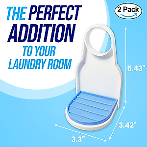 Simplation [2 Pack] Laundry Detergent Cup Holder, Detergent Drip Catcher (Upgraded Drip Tray), No More Mess or Leaks, Grip Style