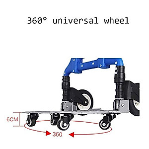 NEOCHY Trolleys,Shopping Cart Aluminum Alloy Trolley Car Foldable Portable Luggage Cart Trailer Telestrolley Car Cart Grocery Cart/Black