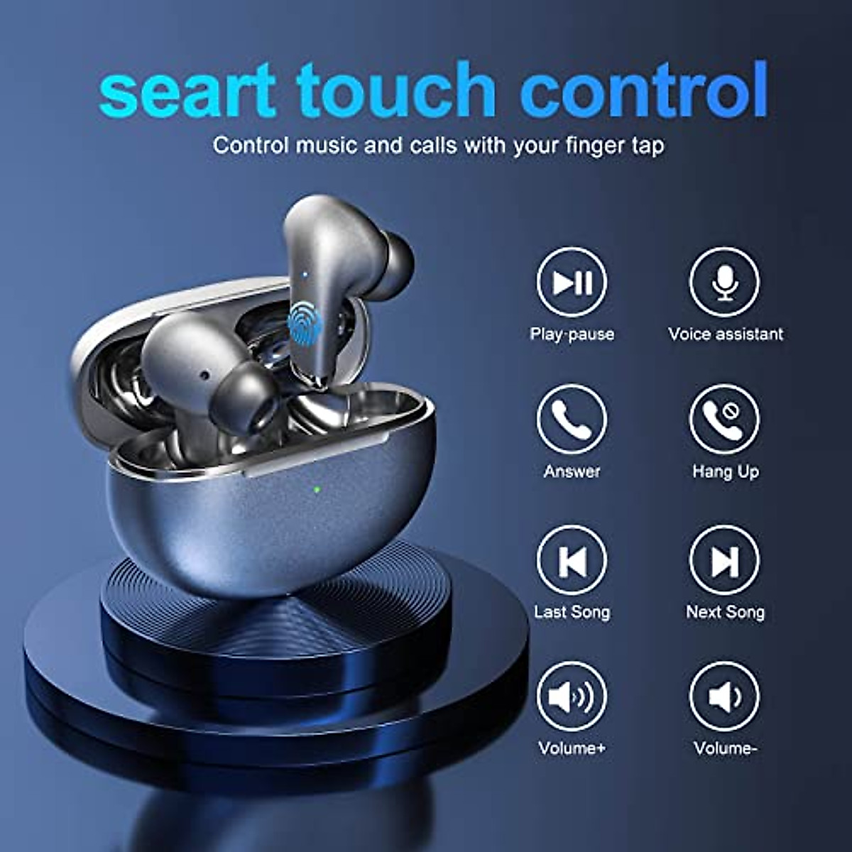 BLZK Wireless Earbuds TWS-78 [Upgraded Comfort] Immersive Bass Sound in-Ear Sports Wireless Headphones，True Wireless Bluetooth Earbuds 5.0 ，Noise Cancelling Earbuds with Microphone