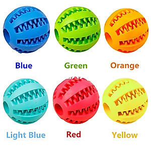 We Rocks Dog Toy Ball,Nontoxic Bite Resistant Teething Toys Balls for Small Dog and Puppy Cat, Dog Pet Food Treat Feeder Chew Tooth Cleaning Ball Exercise Game Dog Ball (Red)