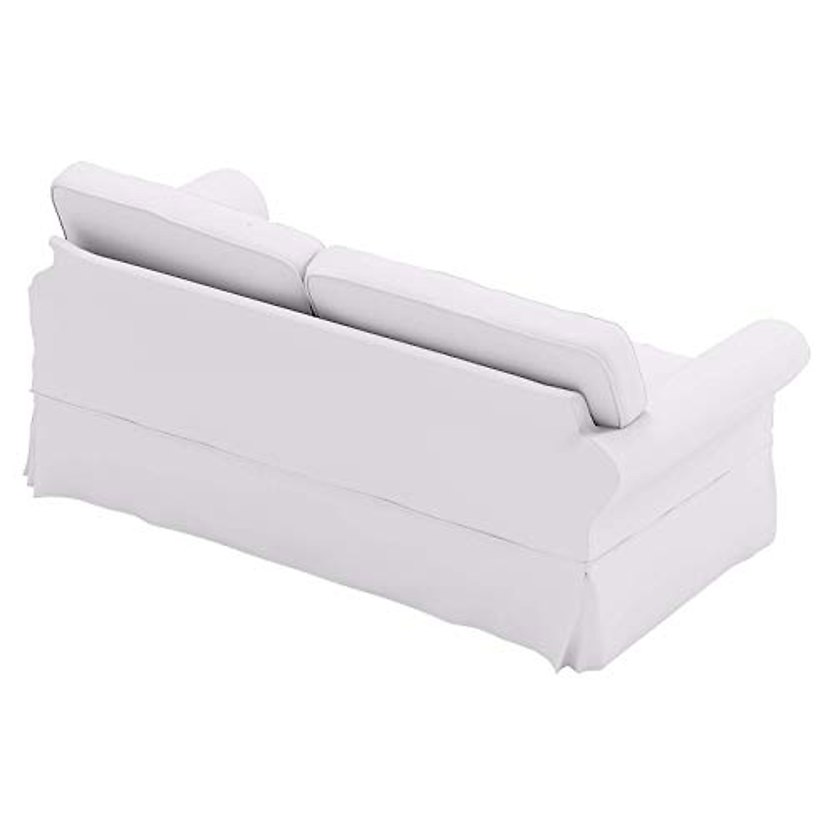 The Cotton Sofa Cover (Width: 81”~ 85”, Not 92” !) Fits Pottery Barn PB Comfort Roll ARM Sofa (Not Grand Sofa). A Durable Slipcover Replacement (White (Box Edge))
