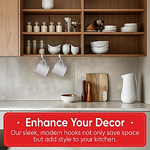 Better Houseware Undershelf Cup & Mug Hooks-Set of 2, standard, White