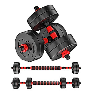 AJUMKER Dumbbells Barbell Set 22LBS 44LBS with Connecting Rod,Dumbbells Barbell Set,Adjustable Dumbbells Set,Adjustable Lifting Training Set for Men Women,Body Workout Home Gym Home Heavy Dumbbells (Type B-Amazon Fulfillment 20LBS)