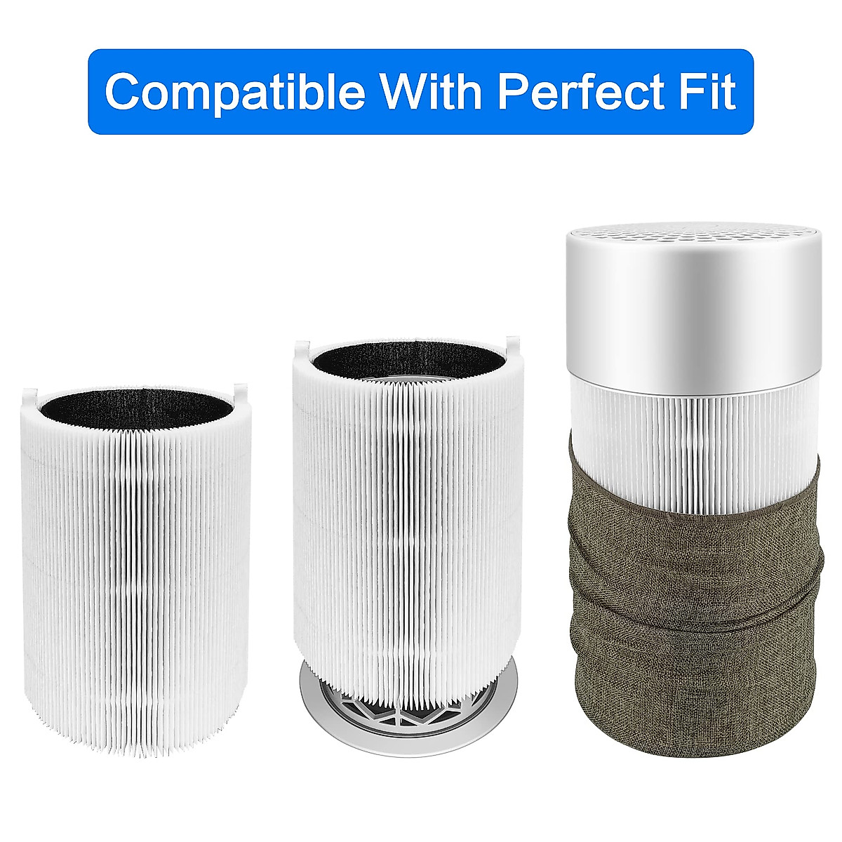 Blue Pure 411 Compatible with Blue Air Filter Purifier Replacement 411+, 411 Auto and Mini Air Purifier, 2 Packs