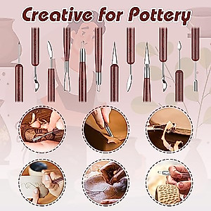 6PCS Clay Tools Sculpting, Double-Sided Polymer Carving Tools Kit, Wood Ceramic Tool Set for Pottery, Air Dry Clay, Polymer Clay, Sculpting, Modeling, Pumpkin Carving, Soap Carving and Supplies