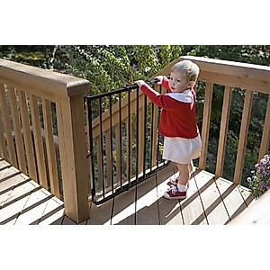 Cardinal Gates SS30OD Outdoor Baby Gate for Stairs - Adjustable Outdoor Dog Gate - Aluminum Safety Gate for Kids & Pets - Can be Installed at Angles - 27 to 42.5 Inches Wide - Black