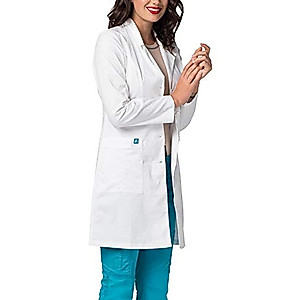Adar Universal Stretch Lab Coat for Women - 36" Tab-Waist Lab Coat - 3304 - White - M
