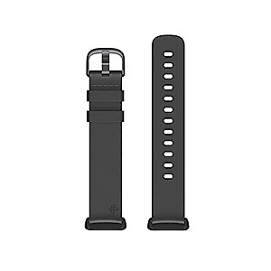 Fitbit Charge 5 Premium Horween Leather Accessory Band, Official Product, Black, Small
