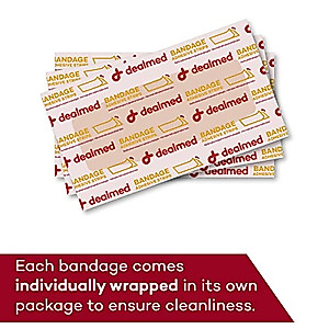 Dealmed Fabric Flexible Adhesive Bandages with Non-Stick Pad, Latex Free, Wound Care for First Aid Kit, 2" x 4" (Box of 100)