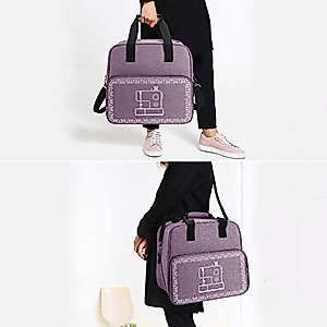 WITSTEP Sewing Machine Case Compatible with Singer/KPCB Mini Sewing Machine and Accessories, Portable Travel Tote Bag with Removable Bottom Pad, Adjustable Shoulder Strap & Multiple Pockets