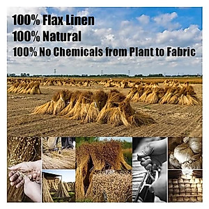 Bed, 100% Linen 3Pcs Bedding Set Natural Flax Breathable King Size Quilt Cover and Pillowcases Down Cover