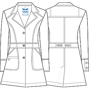MAZEL UNIFORMS Women's 32 INCH Tailored LAB Coat, White, Small