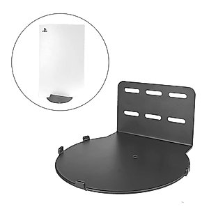EMAQUIN Wall Mount Bracket for PlayStation 5 (PS5) (Sturdy Metal,Enduring Paint Finish,Easy Install on The Wall,Compatible with Both Console-Disc and Digital Eidtion,Black)