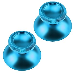 Gam3Gear Aluminum Alloy Analog Metal Thumbstick Thumb Sticks Buttons Hats Spare Parts Accessories Modded for Xbox ONE Light Blue (Set of 2)