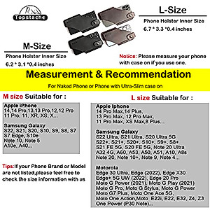 Topstache Leather Phone Holster with Belt Clip Loop, Leather Belt Case with Magnetic Closure,Cell Phone Case for iPhone, Belt Phone Pouch for Samsung,Leather Phone Sheath for Belt,Black,Large