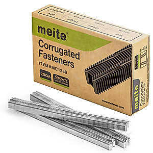 meite MC1238 1/2-Inch Crown Wide by 3/8-Inch Length Micro Corrugated W Fastener Staples 14,000 Pieces/Case