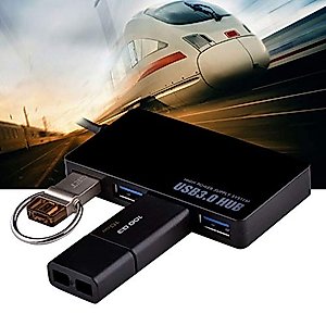 Lysee Plug & Connectors - USB 3.0 Hub 4 Port USB Hub 5Gbps Super-Speed USB Splitter Adapter Computer Periphearls for PC Laptop Notebook 1 - (Color: White)