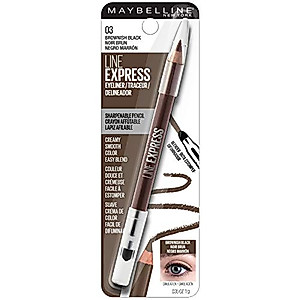 Maybelline New York Line Express Sharpenable Wood Pencil Eyeliner, Brownish Black, 1 Count