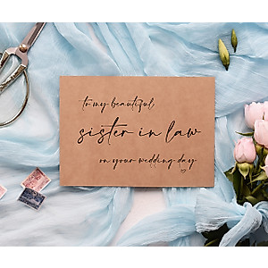 To My Sister in Law on Your Wedding Day Card, Brides Gifts, Thank You Cards for new Sister, For Bride Groom