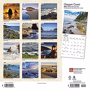 Oregon Coast | 2023 12 x 24 Inch Monthly Square Wall Calendar | Foil Stamped Cover | BrownTrout | USA United States of America Pacific West State Ocean Sea Nature