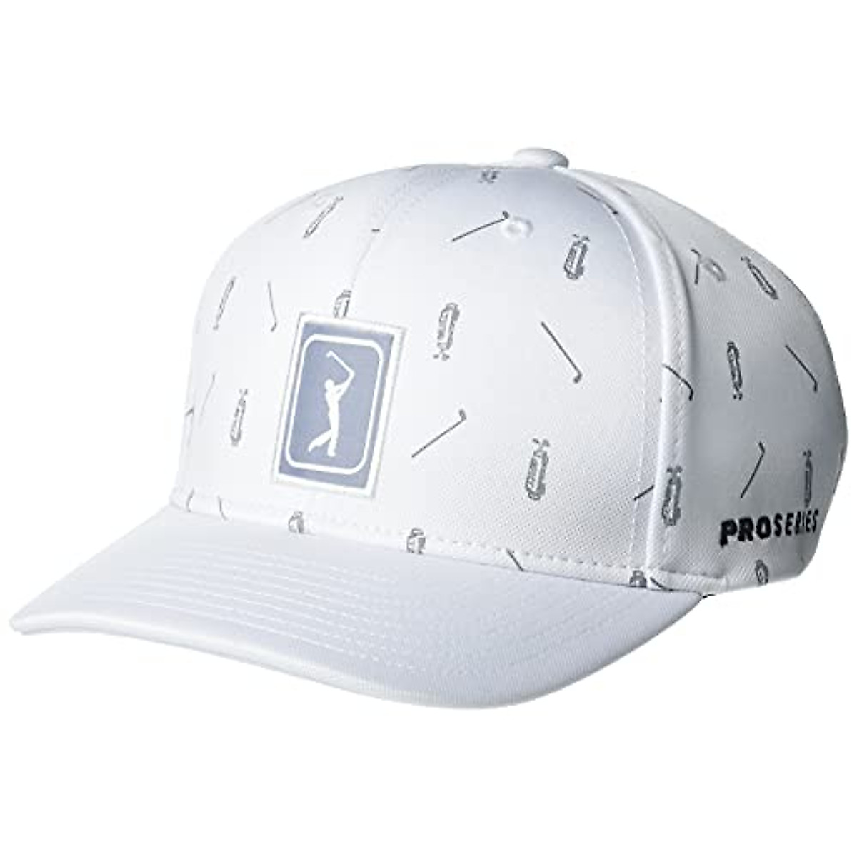 PGA TOUR Men's Standard Golf Print Cap, Bright White, One Size