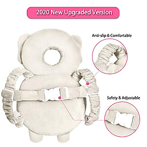 Baby Head Protector & Baby Knee Pads for Crawling,Toddlers Head Safety Pad Cushion Adjustable Backpack,Baby Back Protection for Walking & Crawling, for Age 5-24months, Elephant