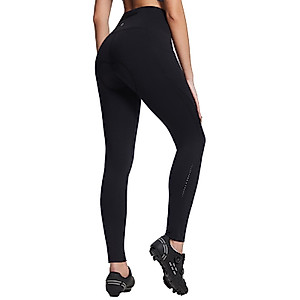 BALEAF Winter Womens Cycling Pants 4D Padded Thermal Water Resistant Bike Tights Padding Fleece Lined Cold Weather Pockets Black M