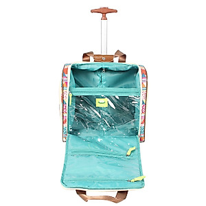 Lily Bloom Designer 15 Inch Carry On - Weekender Overnight Business Travel Luggage - Lightweight 2- Rolling Wheels Suitcase - Under Seat Rolling Bag for Women (On the Prowl)