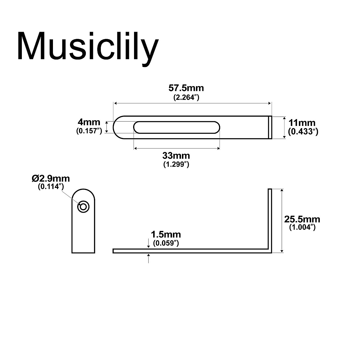 Musiclily Pro Universal Pickguard Mounting Bracket Support for Epiphone Les Paul Electric Guitar,Nickel
