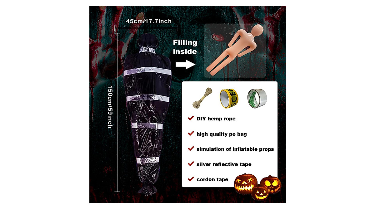 Halloween Dead Victim Props Inflatable Body Mannequin Scary Decor