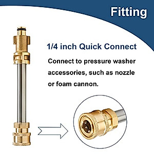 Raincovo Replacement for Pressure Washer Gun Adapter Ryobi, Portland, Greenworks, Husky, Replacement Wand with 5 Nozzle Tips, 1/4 Inch Quick Connector Silver