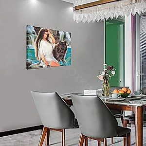 Native American Girl And Wolf Art Poster by Famous Artist Maija Junno (4) Canvas Poster Bedroom Decor Office Room Decor Gift Frame-style 20x16inch(50x40cm)