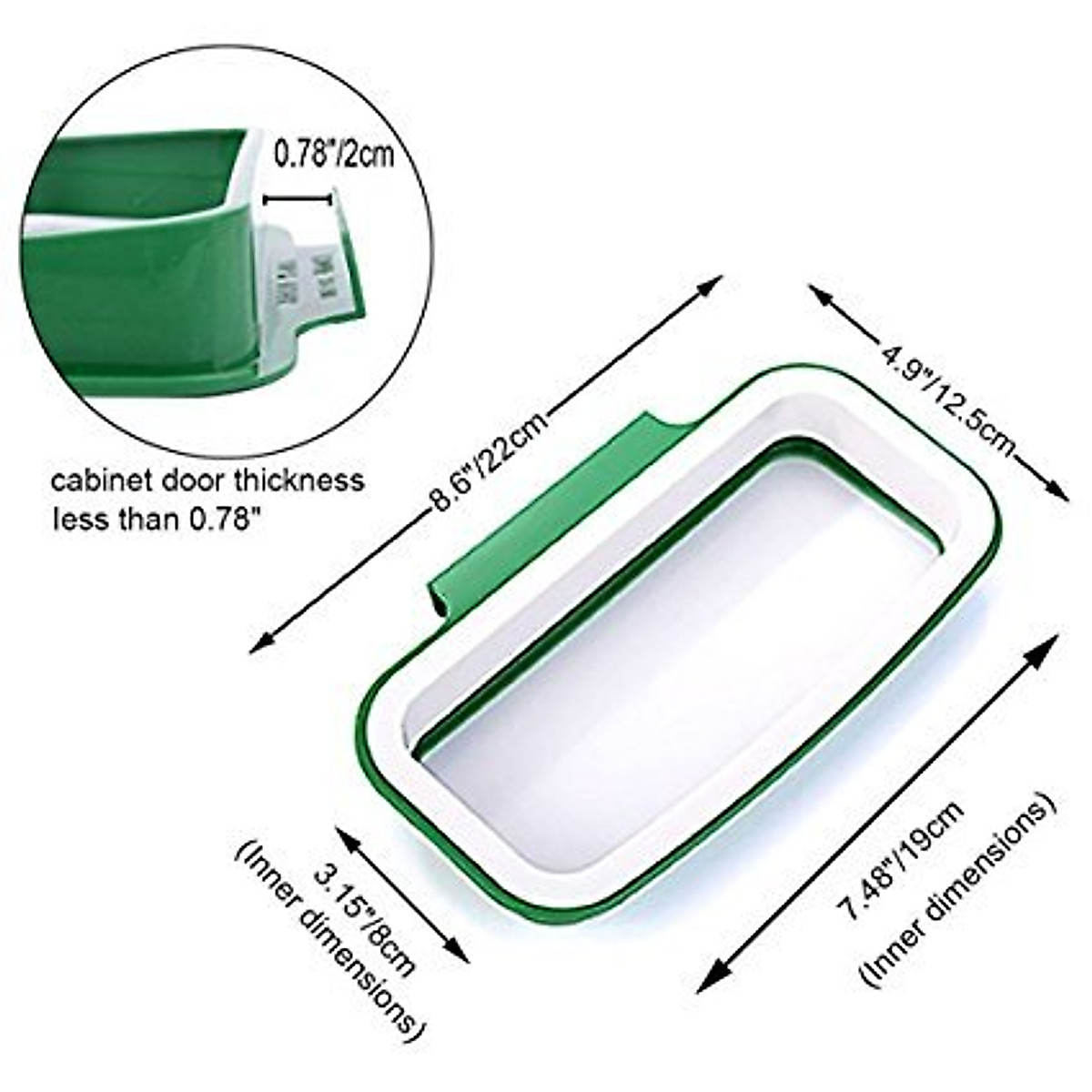 Kitchen Hanging Clip on Trash Bag Holders Travel Garbage Can Rack Fixed Cabinet Rubbish Bin Plastic Bracket Hanger of Cupboard Closet Door Thread-off Proof design Car (2PCS)