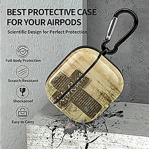 YouTary Compatible with Airpods 3 Case Cover 2021 with Keychain Christian Religious Bible Verse The Lord Is My Rock Pattern, Apple AirPod Headphone Cover Unisex Shockproof Protective Wireless Charging