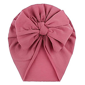 Knotted Boys Baby Kids Solid Accessories Bow Girls Headwear Hat Toddler Baby Care Teal Infant Hat (L, One Size)