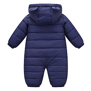 Happy Cherry Newborn Toddler Baby Clothes Girls Boys Romper Winter Jumpsuit Thicken Cotton Snowsuit One Piece Blue 9-18 Months