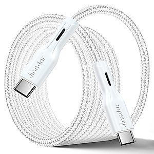 Jinsdar 140W USB C to USB C Cable, 6ft Braided USB C Charger Cable, PD3.1 5A Type C Cord Fast Charging Cable for iPhone 15/15 Plus/15Pro/15Pro Max, iPad, MacBook Pro, Samsung S23/S22, Laptop, More