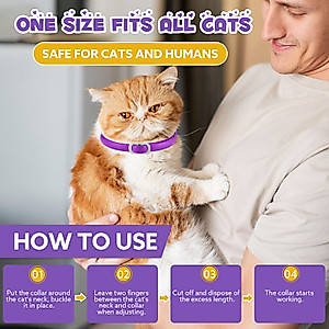 YEUGSCKA 4 Pack Calming Collar for Cats, Relieve Reduce Anxiety Stress, Calming Pheromone Collar for Cats, Cat Pheromone Collar Adjustable for Small, Medium Large Cat