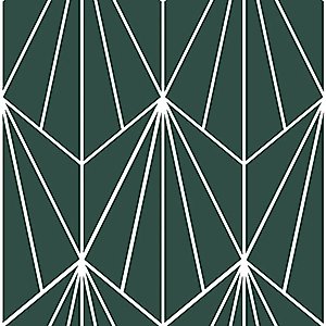 FloorPops FP3926 Beryl Peel & Stick Floor Tiles, Green